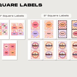 Retro Printable Labels, Editable Classroom Labels, Groovy Labels ...