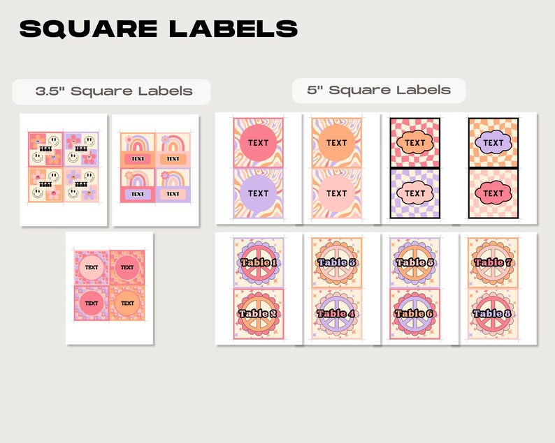 Retro Printable Labels, Editable Classroom Labels, Groovy Labels ...