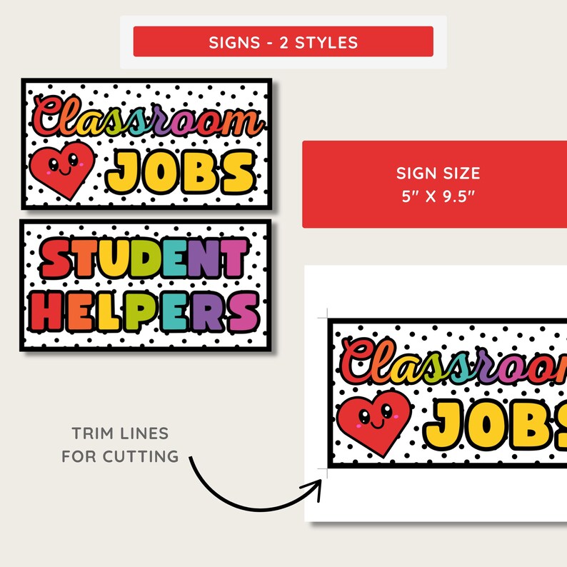 Rainbow Classroom Jobs Display, Printable & Editable Student Helpers ...