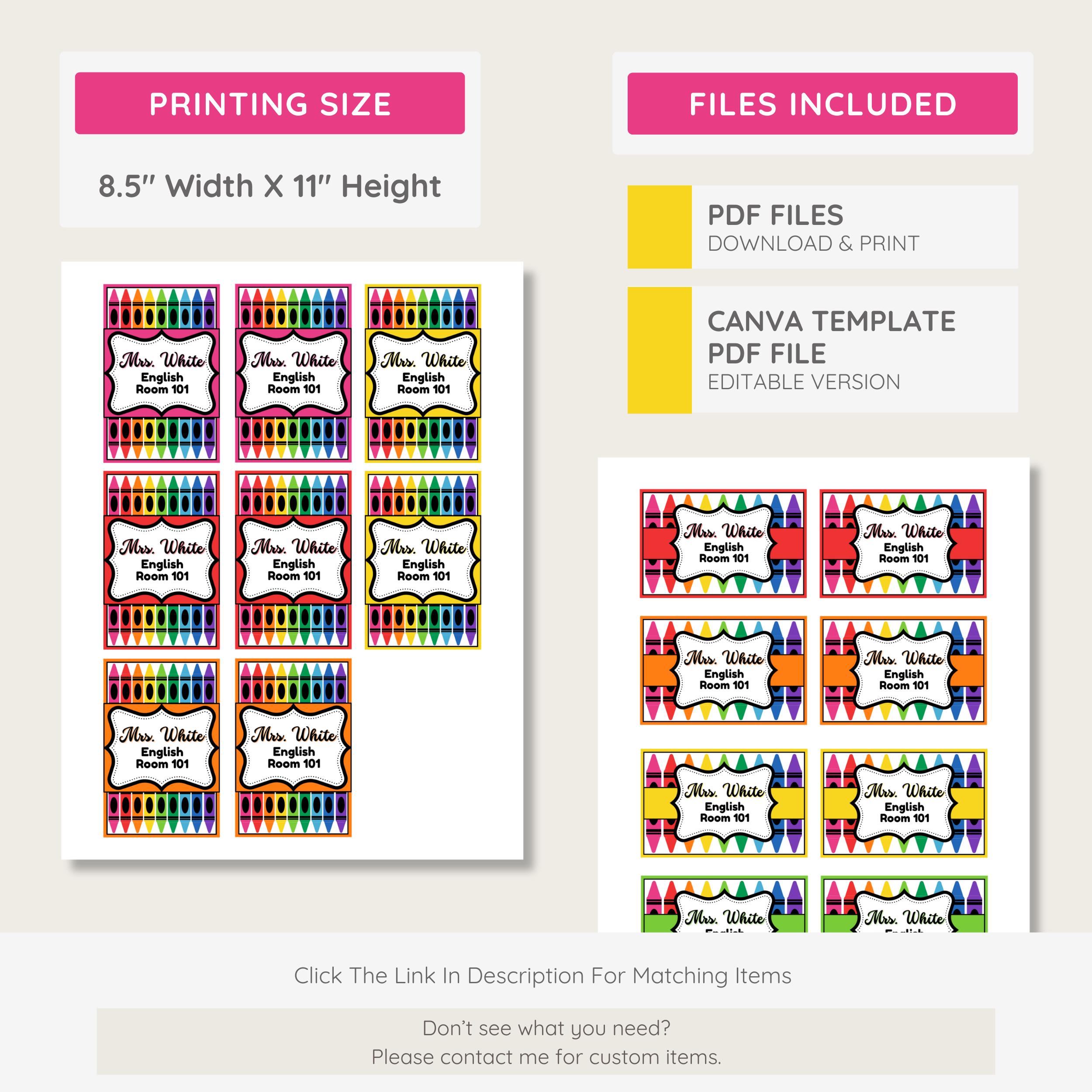 Printable Rainbow Crayon Hall Passes, Editable Classroom Hall Passes ...