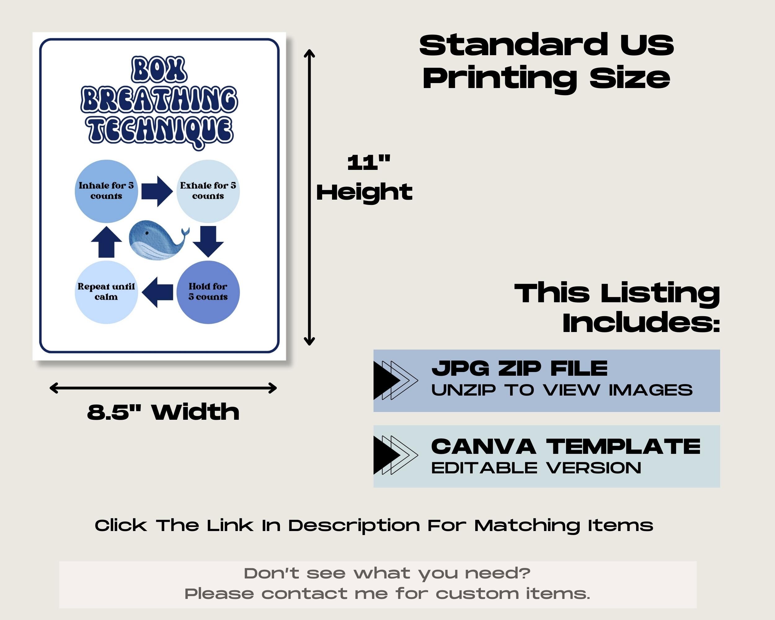 Ocean Theme Calming Corner Posters, Printable & Editable Breathing ...