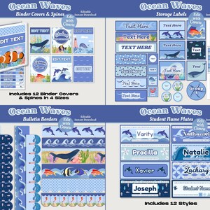 Ocean Theme Classroom Decor Bundle: Editable Posters (canva Template ...