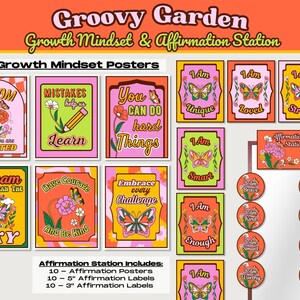 Groovy Garden Classroom Decor Bundle: Retro Floral Posters (canva ...