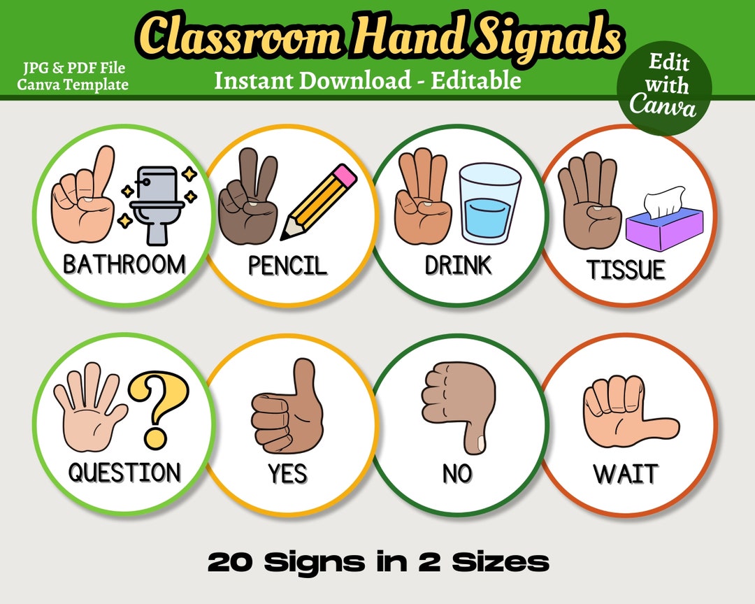 Jungle Classroom Hand Signals, School Hand Signs, Classroom Management ...