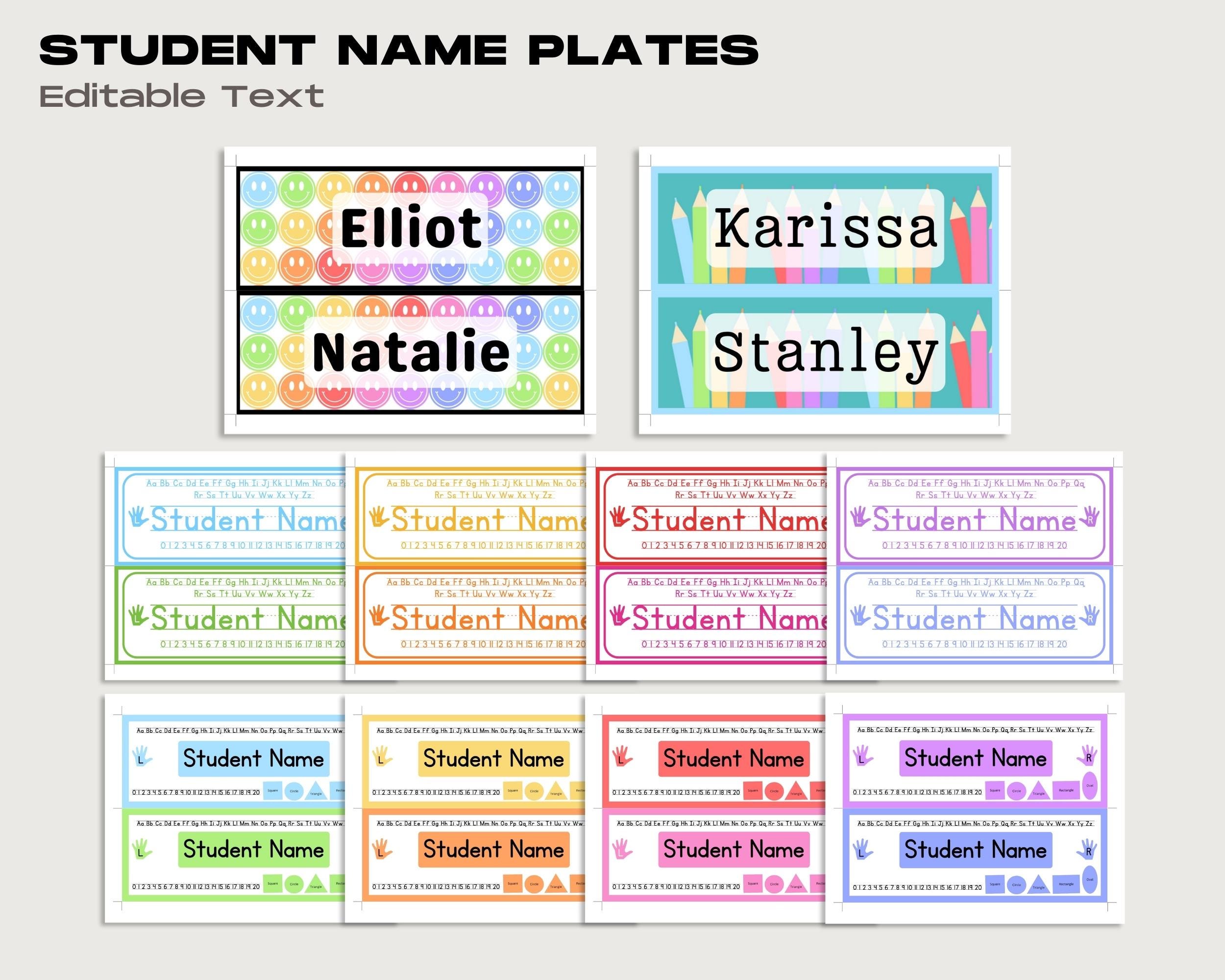 Rainbow Student Name Plate Template: Editable Classroom Decor (canva ...