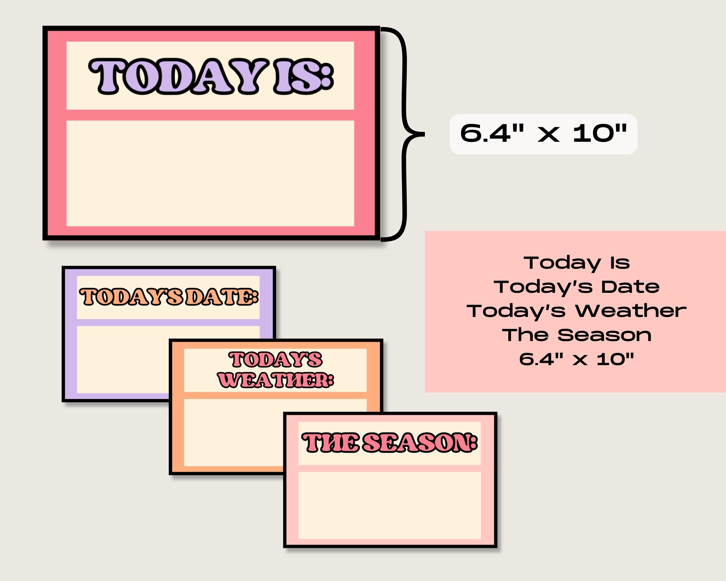 Retro Calendar Bundle, Editable Complete Calendar, Weather Station ...