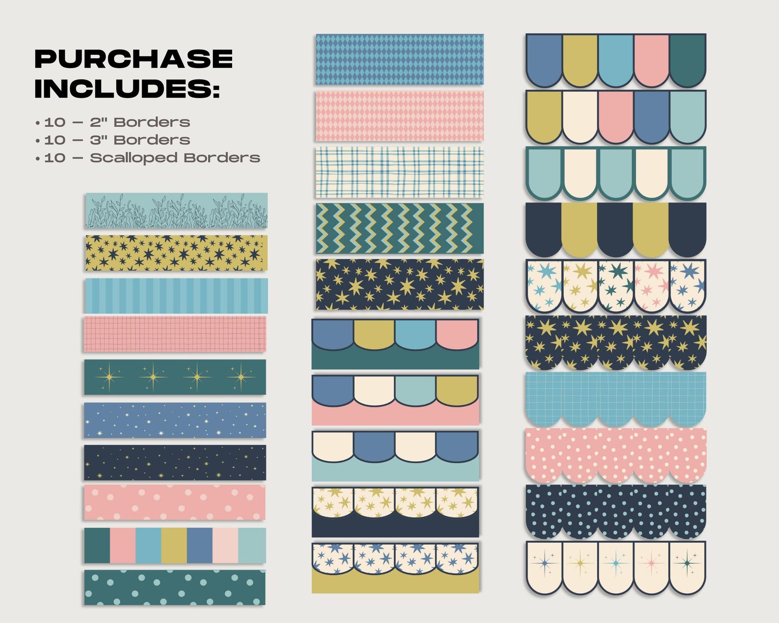 Printable Bulletin Borders, Neutral Bulletin Borders, Boho Classroom ...