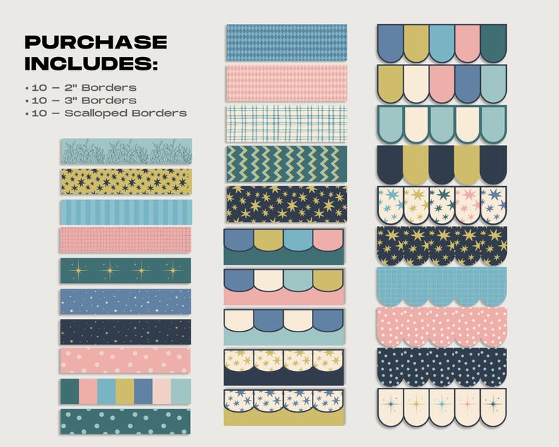 Printable Bulletin Borders, Neutral Bulletin Borders, Boho Classroom ...