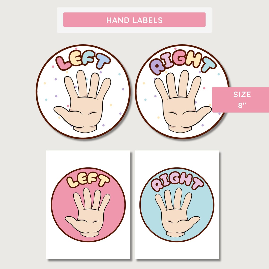 Classroom Pastel Clock Labels, Left & Right Hand Posters, Printable ...