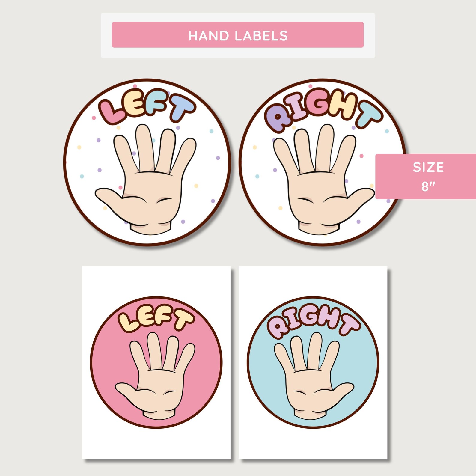 Classroom Pastel Clock Labels, Left & Right Hand Posters, Printable ...