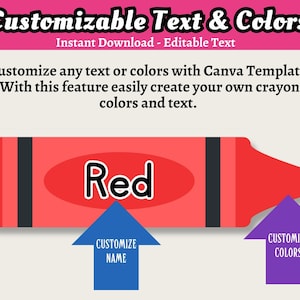 Crayon Color Printable Posters: Editable Classroom Decor (canva ...