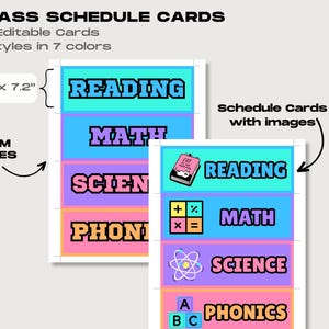 Editable Pastel Class Schedule Display, Printable Today's Schedule ...