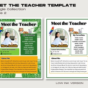 Jungle Meet the Teacher Printable, Editable Teacher Introduction ...