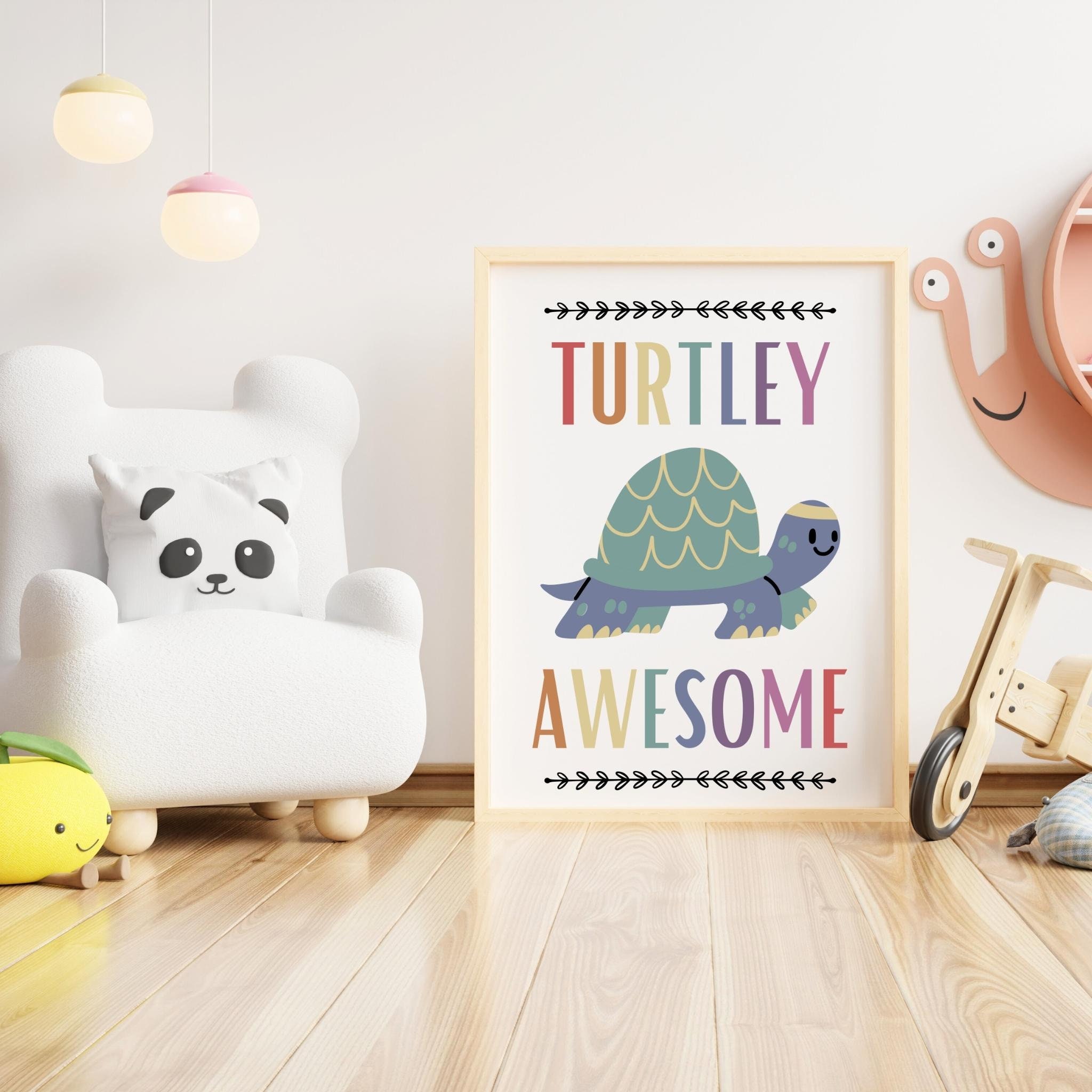 Boho Turtle Poster, Classroom Animal Wall Art, Kids Turtle Bedroom Art ...