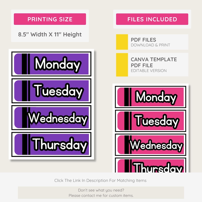 Rainbow Crayon Flip Calendar: Printable Classroom Decor (canva Template ...