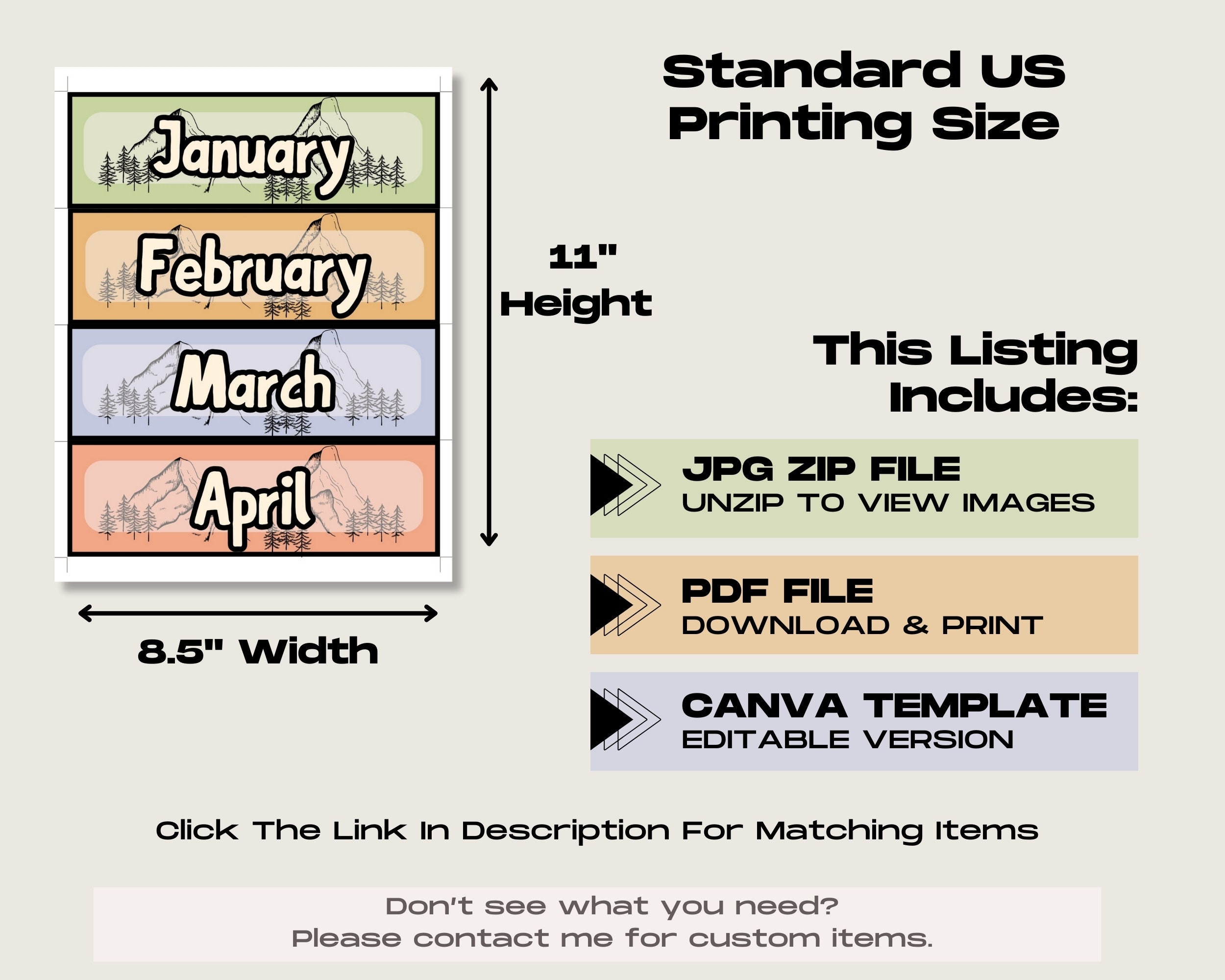Flip Calendar Display, Printable & Editable Flip Calendar, Adventure ...