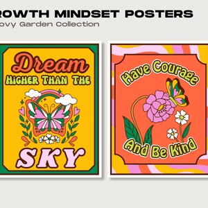 Groovy Growth Mindset Posters, Printable & Editable Inspirational ...