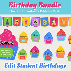 Rainbow Polka Dot Classroom Decor Bundle: Monster Letters (canva ...