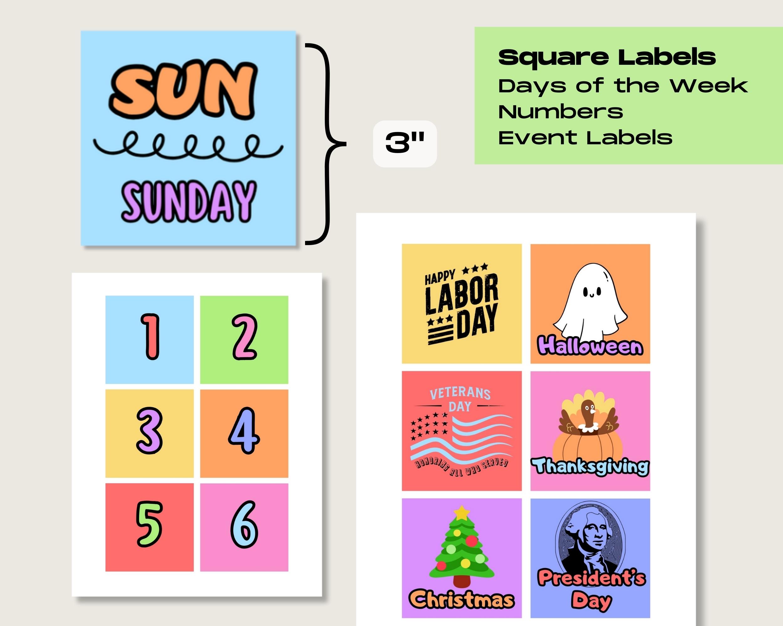 School Theme Calendar Bundle, Printable & Editable Classroom Calendar ...