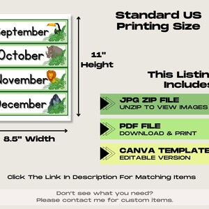 Jungle Classroom Flip Calendar: Editable Display (canva Template ...