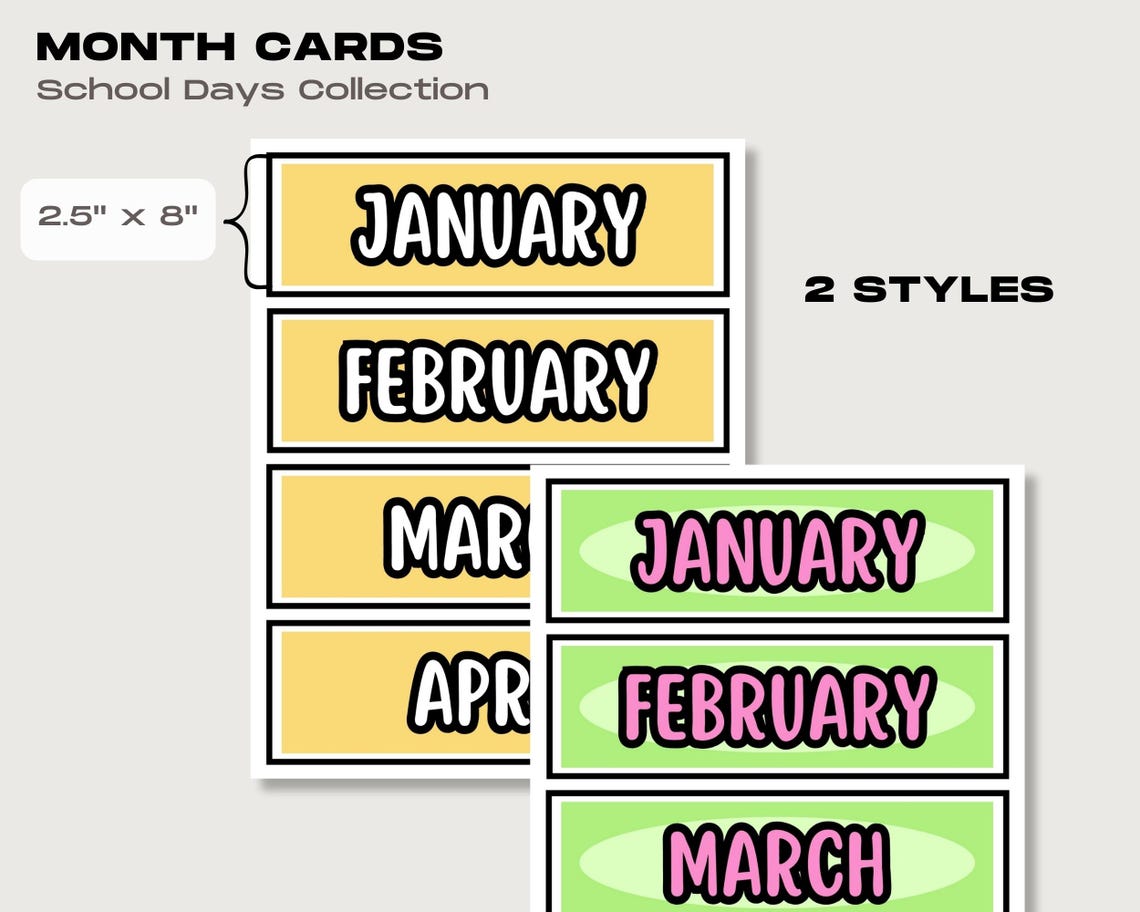 Pencil & Crayon Flip Calendar: Rainbow Classroom Decor (canva Template ...