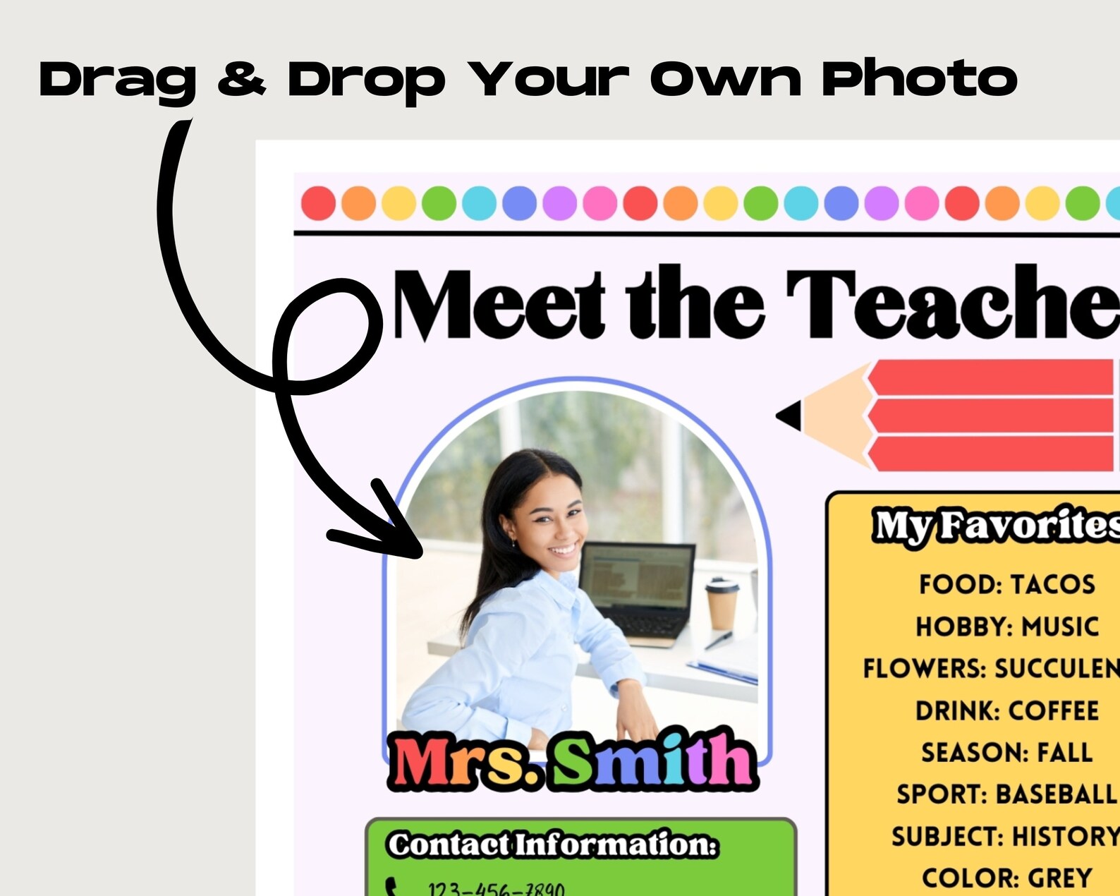 Rainbow Meet the Teacher Letter: Editable Template (digital Download ...