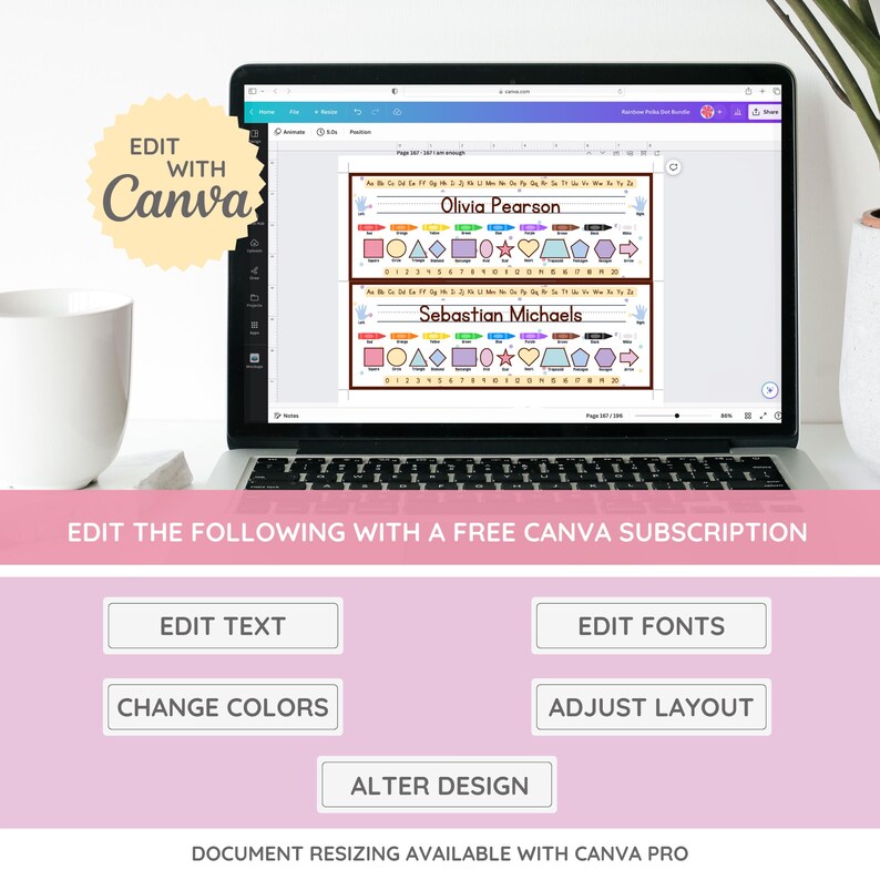 Classroom Student Name Plates, Printable & Editable Desk Labels for ...