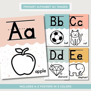 Calm Modern ASL Alphabet Classroom Posters, Neutral A-Z Cursive ...
