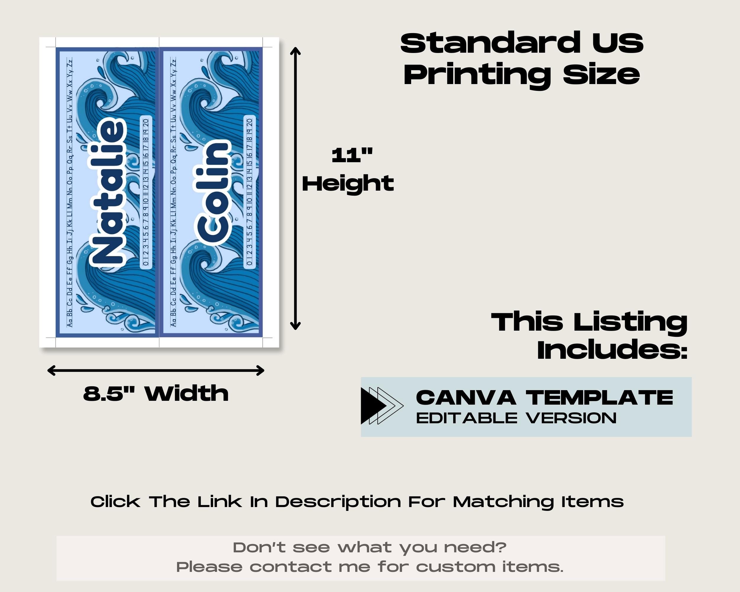 Ocean Theme Student Name Plates, Printable & Editable Classroom Desk ...