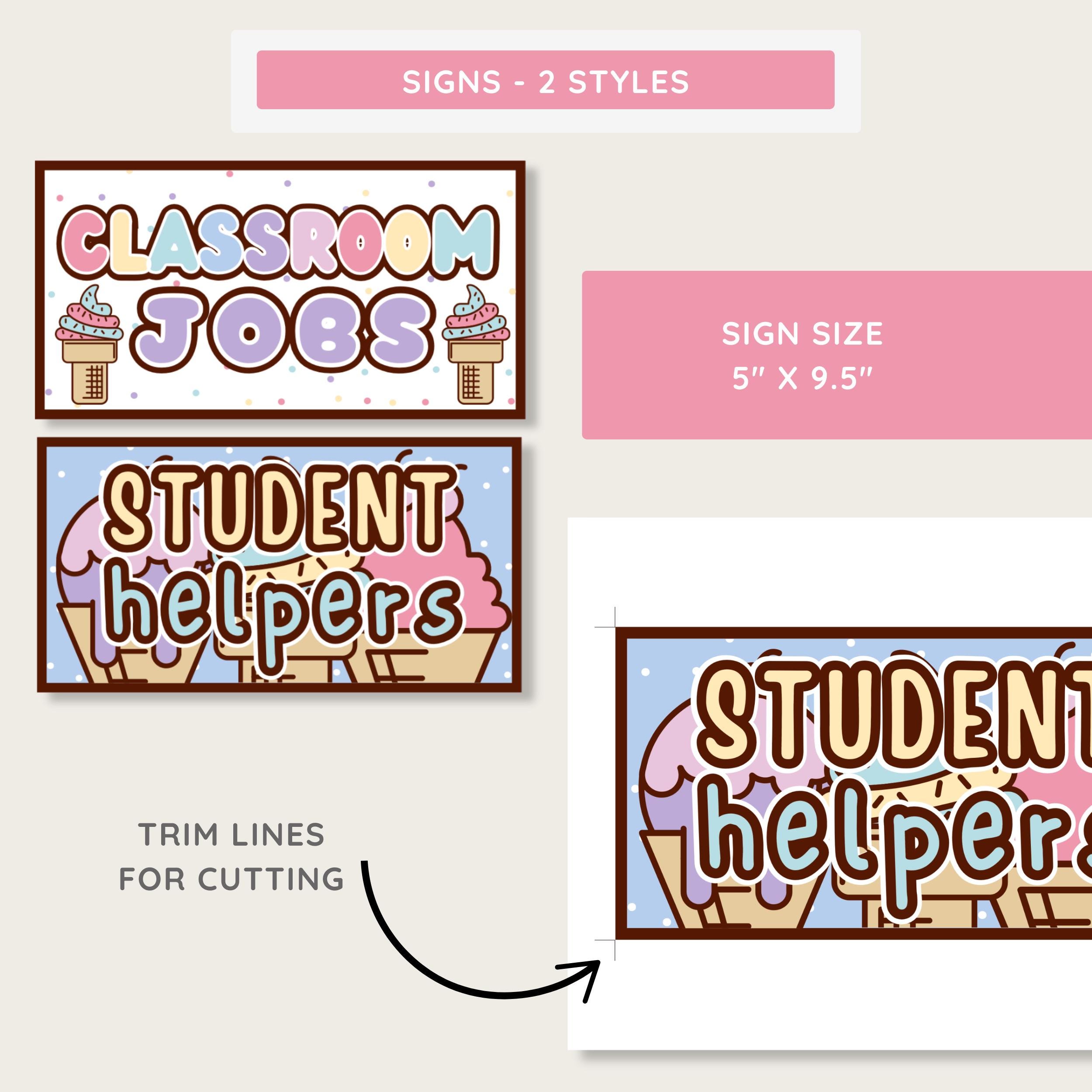 Classroom Jobs Display, Printable & Editable Student Helpers Bulletin ...