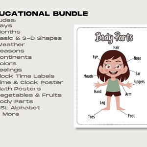 Educational Posters, Editable Canva Template, Boho Elementary Preschool ...