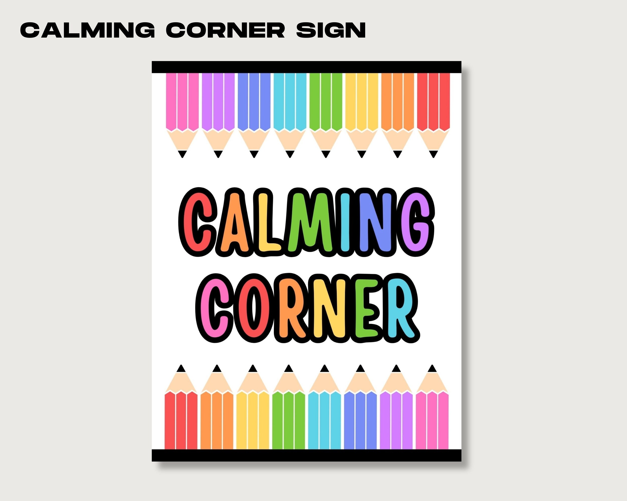 Bright Rainbow Calming Corner Printable Posters, Editable Teacher ...