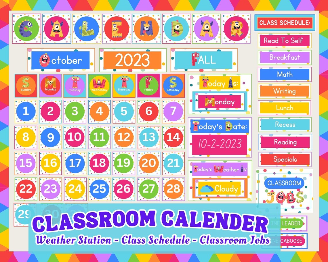 Rainbow Polka Dot Classroom Decor Bundle, Editable Classroom Bundle ...