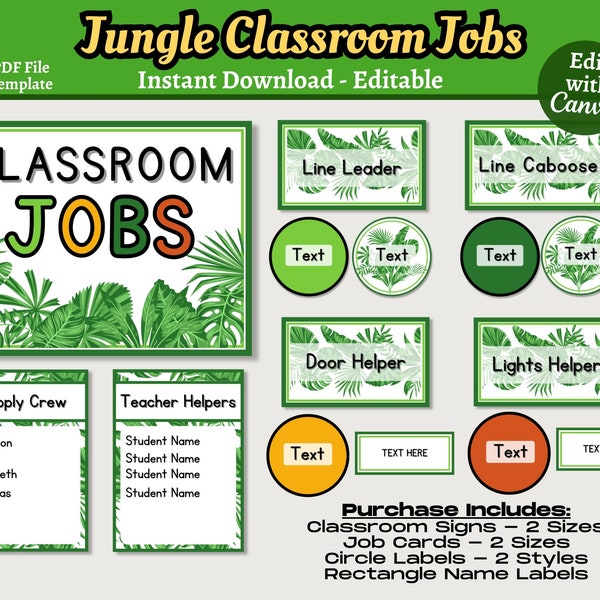 Jungle Classroom - Etsy