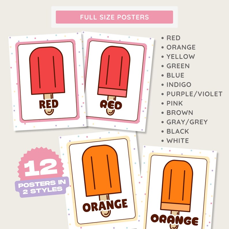 Classroom Color Posters: Sweet Treats Theme (printable & Editable) - Etsy