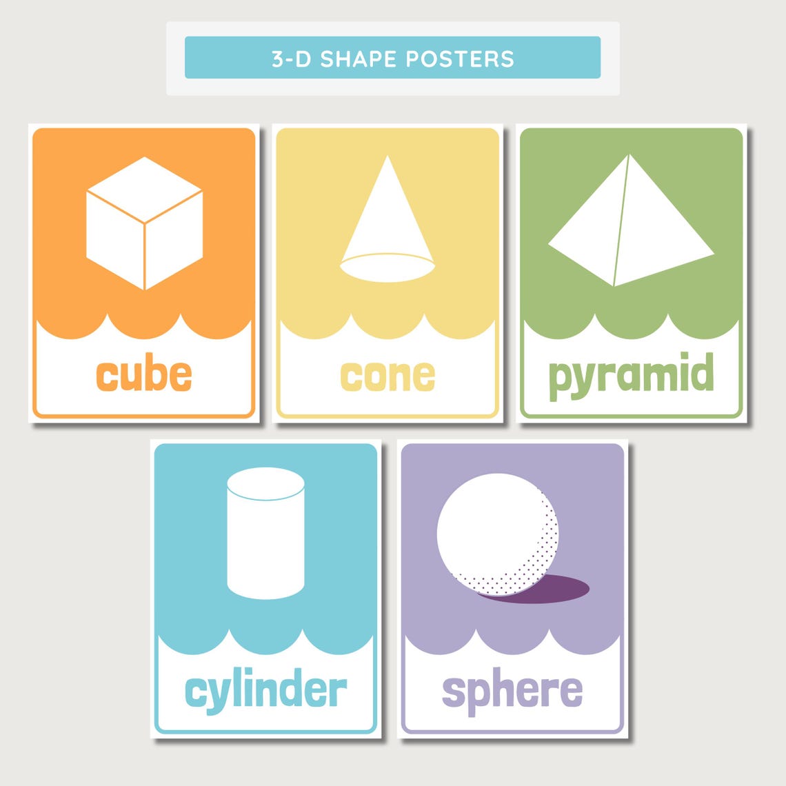 Retro Chicks Shape Classroom Posters, 2-D 3-D Shape Prints, Printable ...