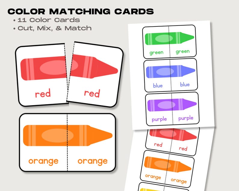 Color Matching Activity for Kids, Color Sorting Game, Printable ...