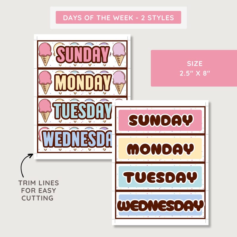 Hanging Flip Calendar, Printable & Editable Classroom Calendar, Pastel ...