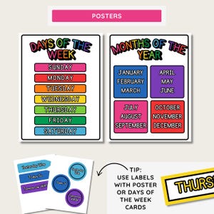 Rainbow Crayon Classroom Calendar Bundle: Printable Teacher Resources ...