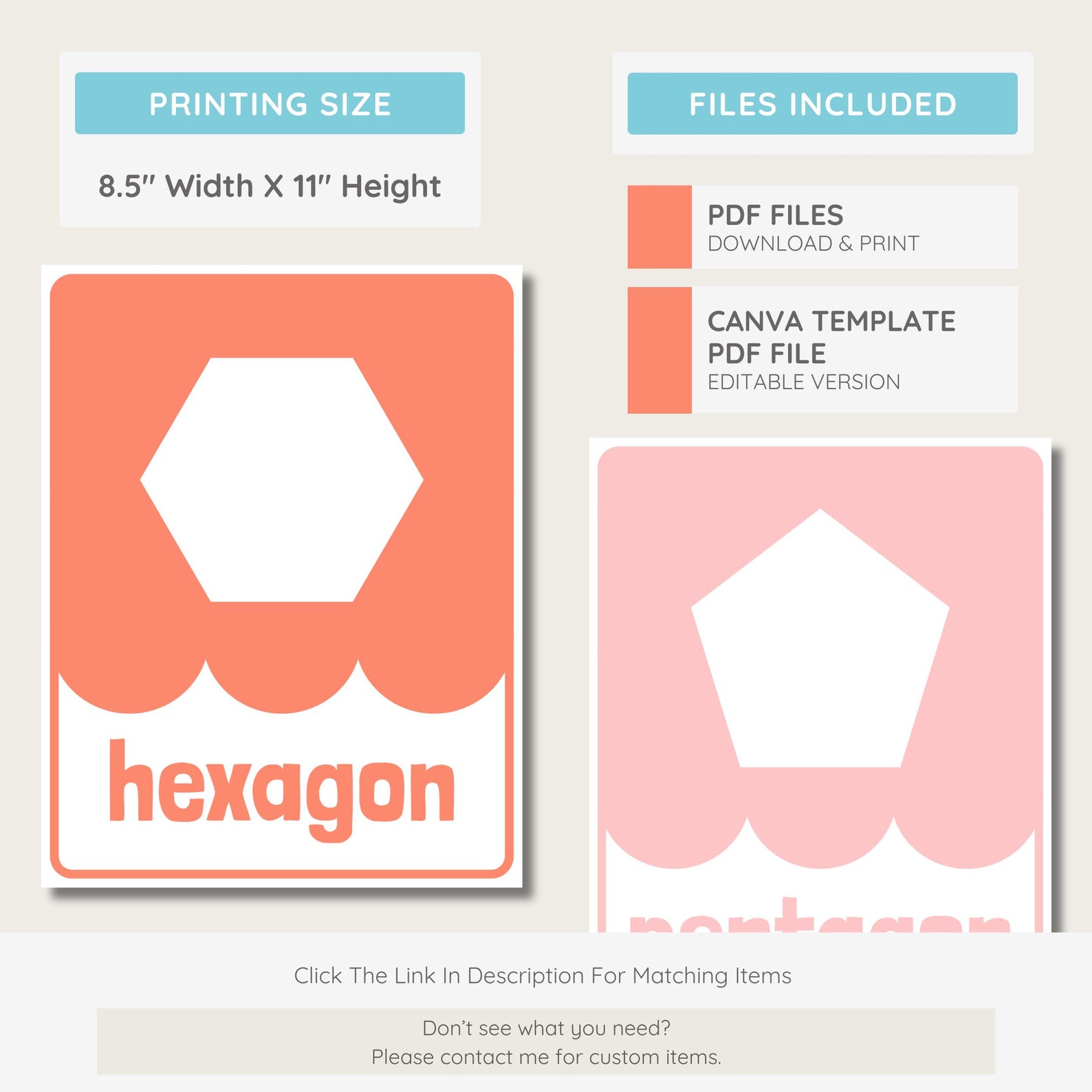 Retro Chicks Shape Classroom Posters, 2-D 3-D Shape Prints, Printable ...