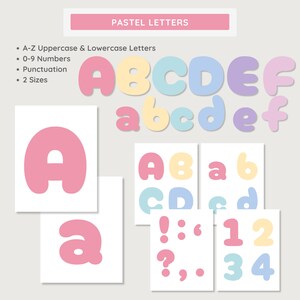 Pastel Bulletin Board Letters, Printable & Editable Display Letters ...