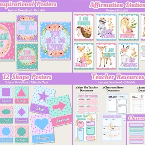 Woodland Animals Classroom Decor Bundle, Editable School Decor, Teacher ...