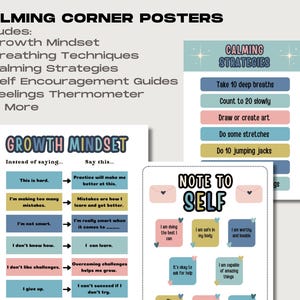Calming Corner Posters, Breathing Exercises, Printable & Editable ...