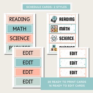 Calm Modern Class Schedule Display, Printable & Editable Today's ...