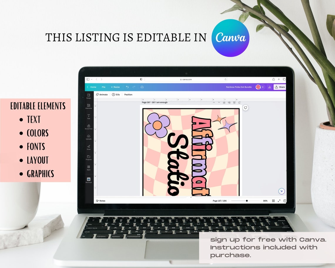 Retro Affirmation Station Printable, Editable Affirmation Posters ...