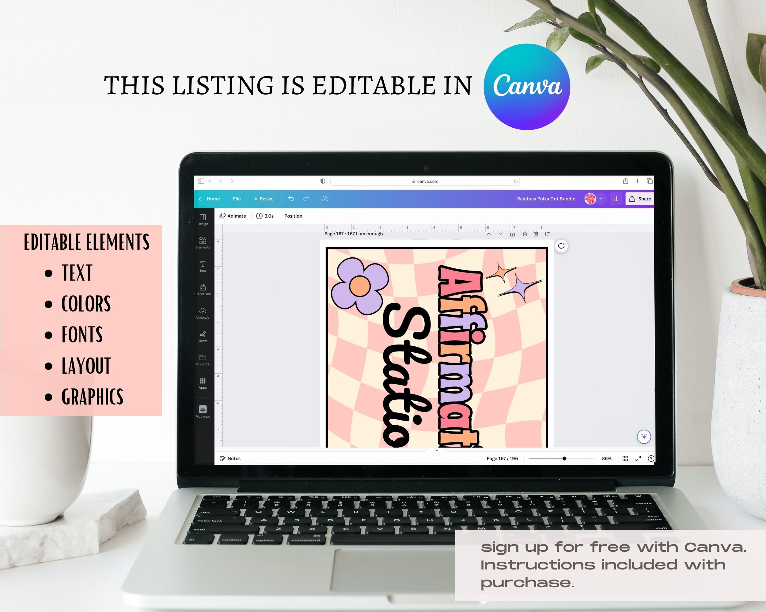 Retro Affirmation Station Printable, Editable Affirmation Posters ...