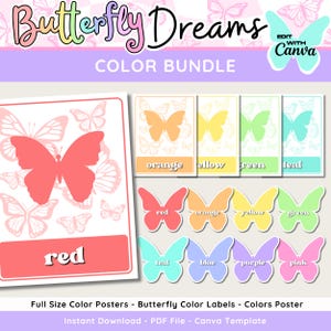 Butterfly Color Posters: Classroom Decor Theme (digital Download) - Etsy