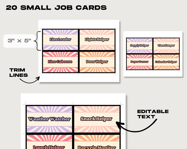 Retro Classroom Jobs Printable, Editable Classroom Jobs Display ...