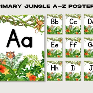 Jungle Alphabet, Editable A-Z Posters, Jungle Animal Classroom Decor ...