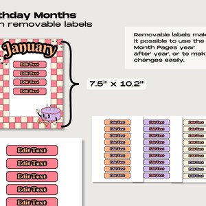 Retro Birthday Bundle, Editable Classroom Birthdays Display, Printable ...